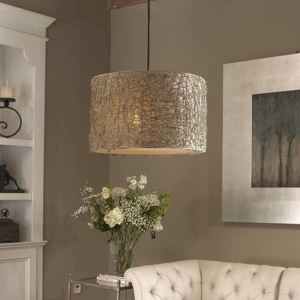 Knotted Rattan Three Light Pendant by Uttermost Company | Furnitureland ...